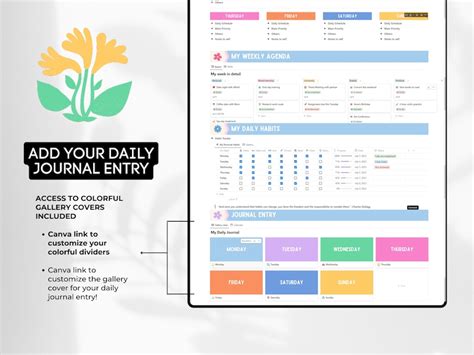 Basic Colorful Notion Weekly Planner Template Notion Life Planner All