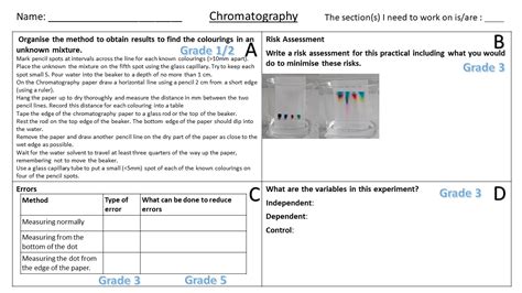 Chromatography Required Practical AQA Lesson With Instructions For