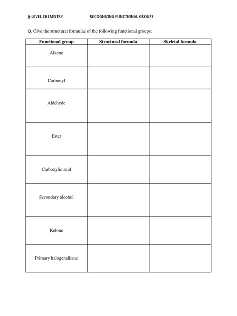 Functional Group Structural Formula Skeletal Formula Q Give The Structural Formulae Of The