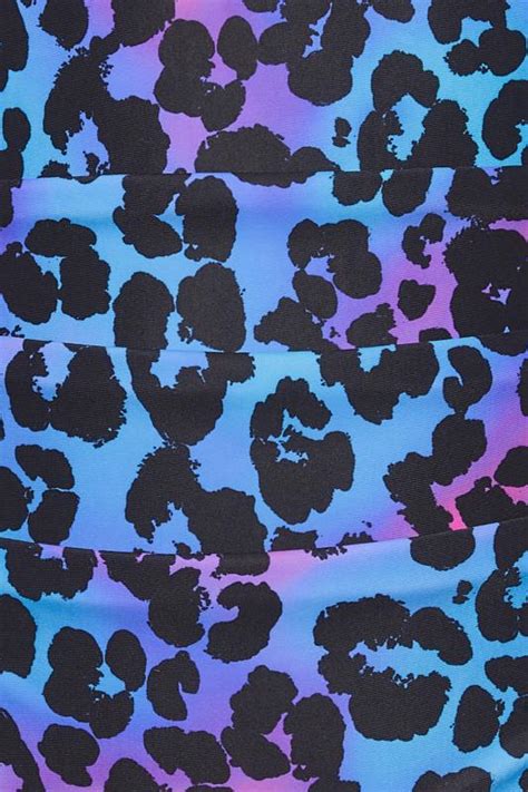 Yours Plus Size Blue And Pink Ombre Leopard Print Tummy Control Swimsuit