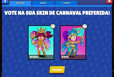 Skin De Carnaval No Brawl Stars Piper Ou Mandy Vote Agora Brawl