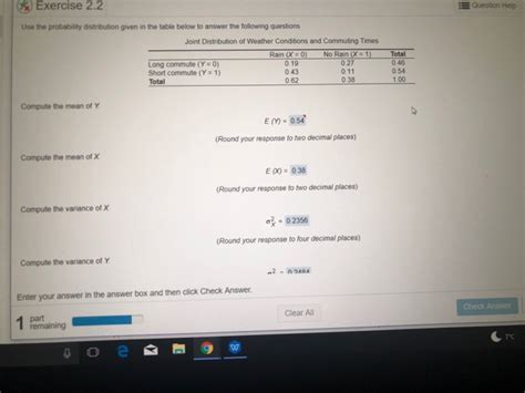 Solved Exercise Question Use The Probability Chegg