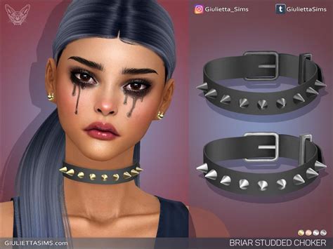 The Sims Resource Briar Studded Choker Stud Choker Chokers Goth