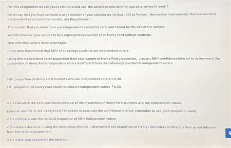 Solved For this assignment we ask you to return to and use | Chegg.com