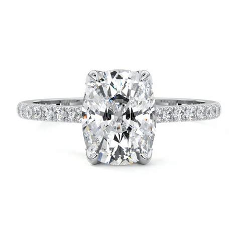 Ethan Jewelry Excellent 1 97 Ct Cushion Cut Moissanite Ring 14k White Gold Plated Wedding