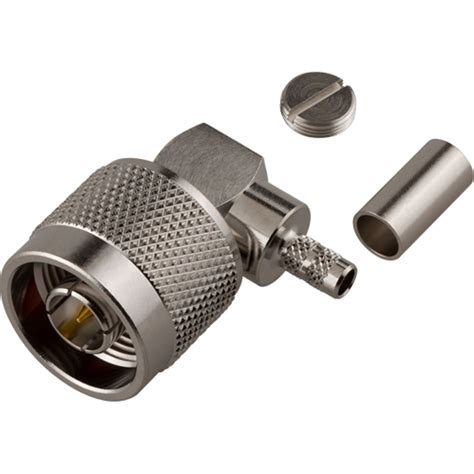 Rg 58u To N Male 50 Ohm Square Body Right Angle Crimp Connector