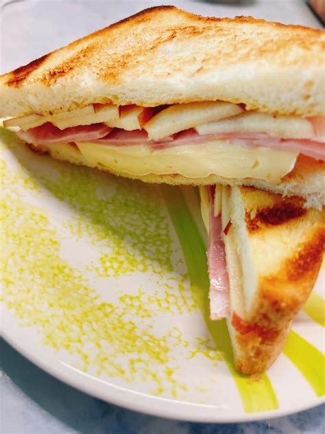 간단한 브런치메뉴 사과브리치즈 샌드위치 만들기 토스트레시피 사과요리