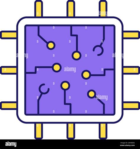 Chip Color Icon Processor Central Processing Unit Artificial