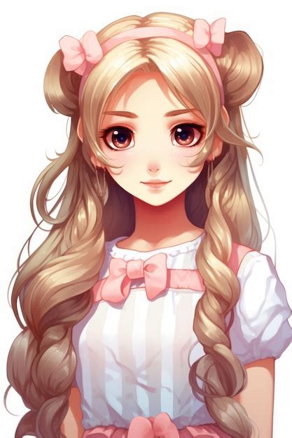 Premium Photo An Anime Girl With Long Hair And A Bow In Her Hair