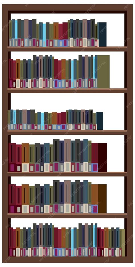 Книжный шкаф с книгами на белом фоне | Бесплатно векторы