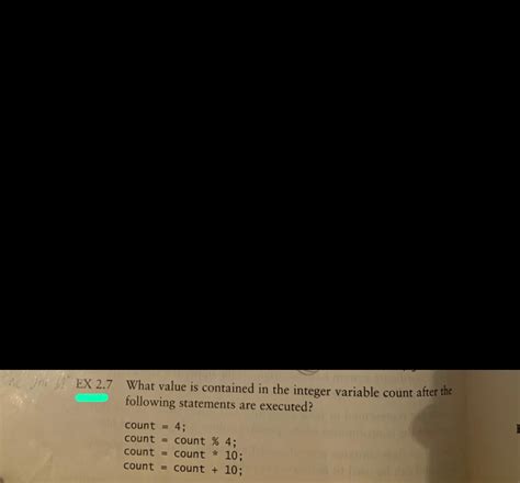 Solved Contained In The Integer Variable Count After The