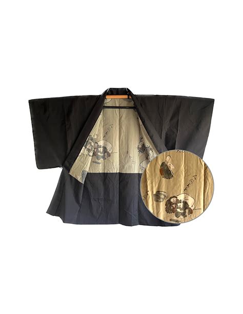 Mens Vintage Haori Silk Shichifukujin Mens Haori Sale From Japan