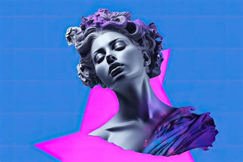Premium AI Image Colorful Antique Venus Bust On Modern Conceptual Art