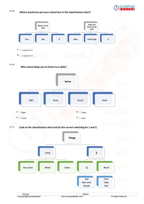 Class 1 Science Mock Test 03 Olympiad Tester
