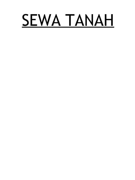 Surat Perjanjian Sewa Tanah 2 Pdf