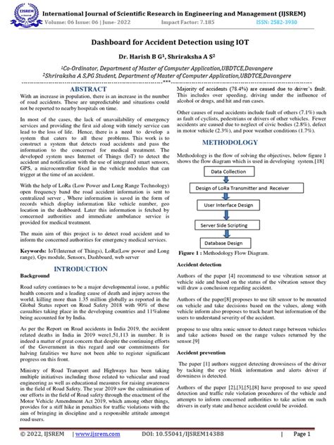 dashboard for accident detection using iot pdf internet of things
