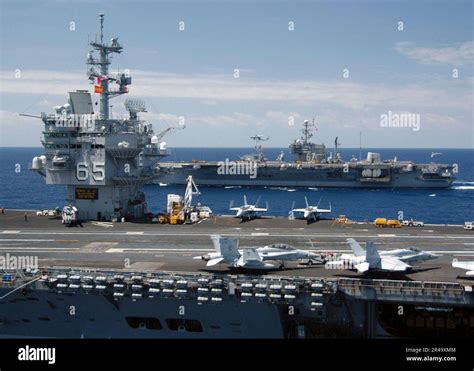 US Navy USS Enterprise CVN 65 And USS John F Kennedy CV 67 Steam