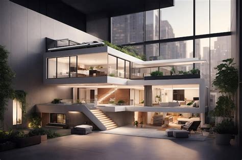 Premium Ai Image Future Living Blueprint Merging Ar Vr And Robotics