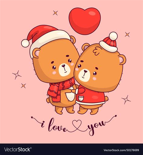 Couple Bears In Love Romantic Teddy Bear Girl Vector Image