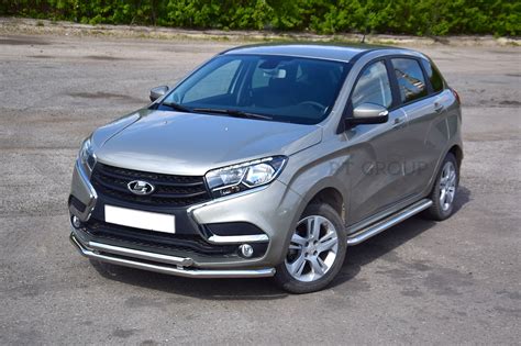 Защита переднего бампера Лада Икс Рей (Lada Xray)