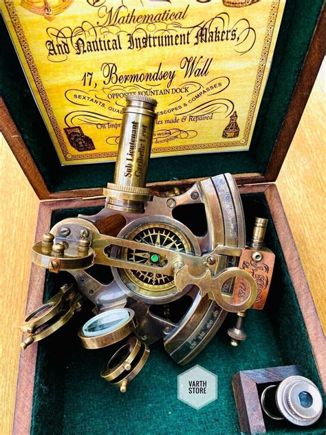 Vintage Nautical German Antique Working Marine Brass Sextant With