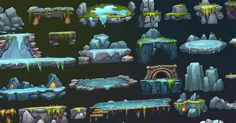 Rock And Stone Platformer Environment Tileset 2d Environments Unity