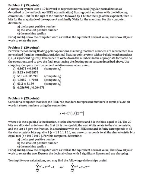 Solved Computer Representation Of Numbers Please Box Your