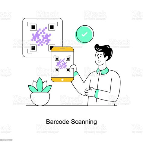 Barcode Scanning Flat Style Design Vector Illustration Stock