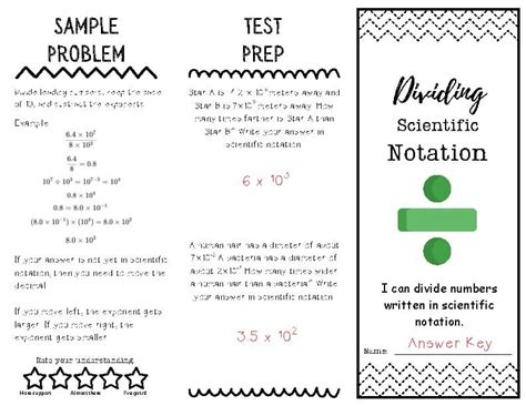 Dividing Scientific Notation Math Brochure By Math With Ms Gordon