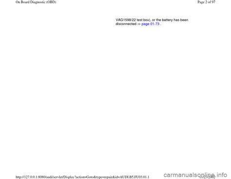 Audi A6 1999 C5 2g Aha Engine On Board Diagnostic Workshop Manual