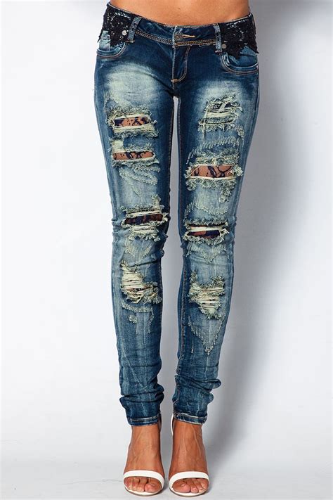 Monique Low Rise Ripped Sequin Jeans At Uk Really Ripped