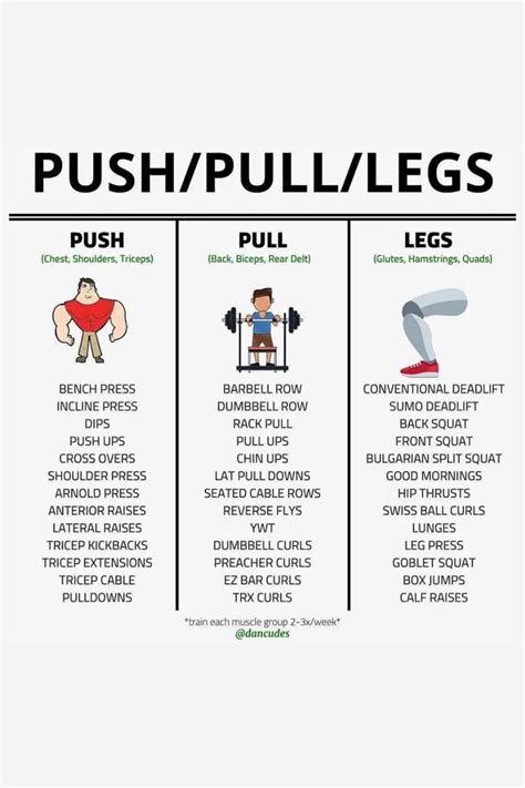 Pushpulllegs Exercises List Workout Program Gym Push Day Workout