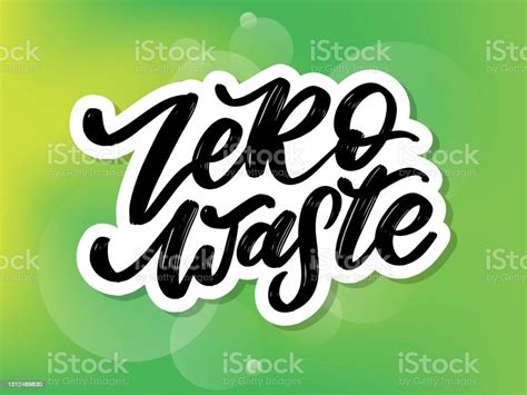 개념 제로 폐기물 필기 텍스트 제목 기호 벡터 그림입니다 0명에 대한 스톡 벡터 아트 및 기타 이미지 0명 벡터 사회 문제 Istock