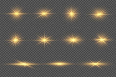 투명한 디지털 렌즈 플레어 세트 프리미엄 Psd 파일