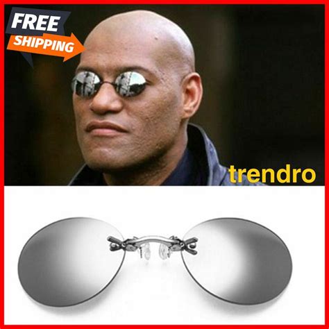 Matrix Morpheus Style Sunglasses For Men Vintage Round Rimless Design
