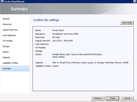 Virtualization And Some Coffee How To Create A Cloud In Vmm 2012
