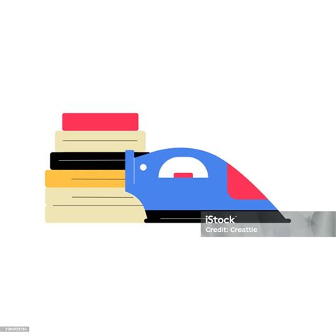 철을 가진 다림질한 린넨의 더미 에서 집안일 세탁 그리고 청소를 상징하는 평면 벡터 일러스트 레이 션 흰색 배경에 고립 된 0명에 대한 스톡 벡터 아트 및 기타 이미지