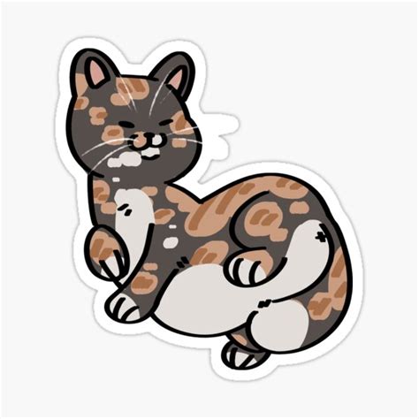 Fat Tortie Tux Cat Sticker For Sale By Galaxyginger06 Redbubble