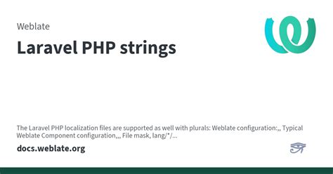 Laravel Php Strings Weblate 510 Documentation
