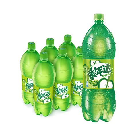 美年达Mirinda青苹果味碳酸饮料果味汽水2Lx6瓶装饮品整箱 虎窝淘