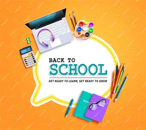 De Volta Ao Modelo De Vetor De Texto Escolar De Volta à Escola No Espaço Vazio Da Bolha De Fala