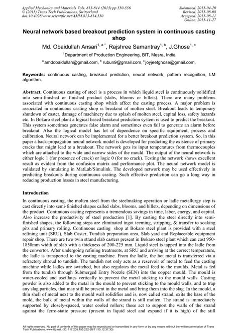 Pdf Neural Network Based Breakout Predicting System For All Four