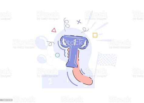 잔으로 손 프리젠 테이션 응용 프로그램 및 웹 사이트의 디자인을위한 요소 트렌드 그림 개념에 대한 스톡 벡터 아트 및 기타