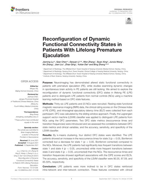 Pdf Reconfiguration Of Dynamic Functional Connectivity States In