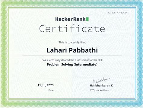 Lahari Pabbathi On Linkedin Achievementunlocked Hackerrank Problemsolving Coding