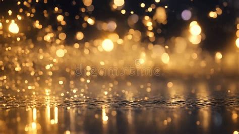 Abstract Golden Bokeh Lights Stock Video Video Of Lights Defocused