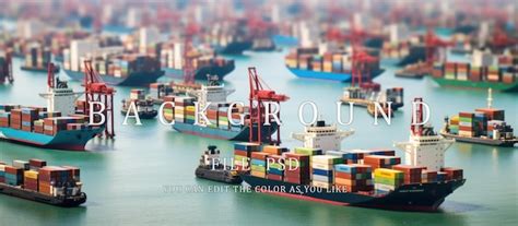 Premium Psd Ships In A Busy Port