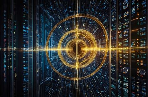 Futuristic Digital Data Tunnel Premium Ai Generated Image