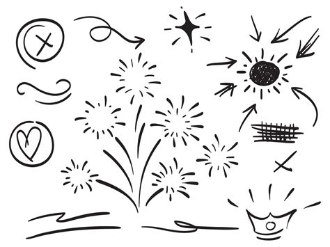 Hand Drawn Set Of Abstract Doodle Elements Use For Concept Design
