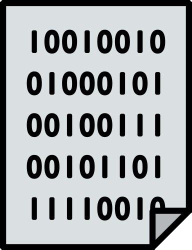 Sheet With Binary Code Icon Royalty Free Vector Image